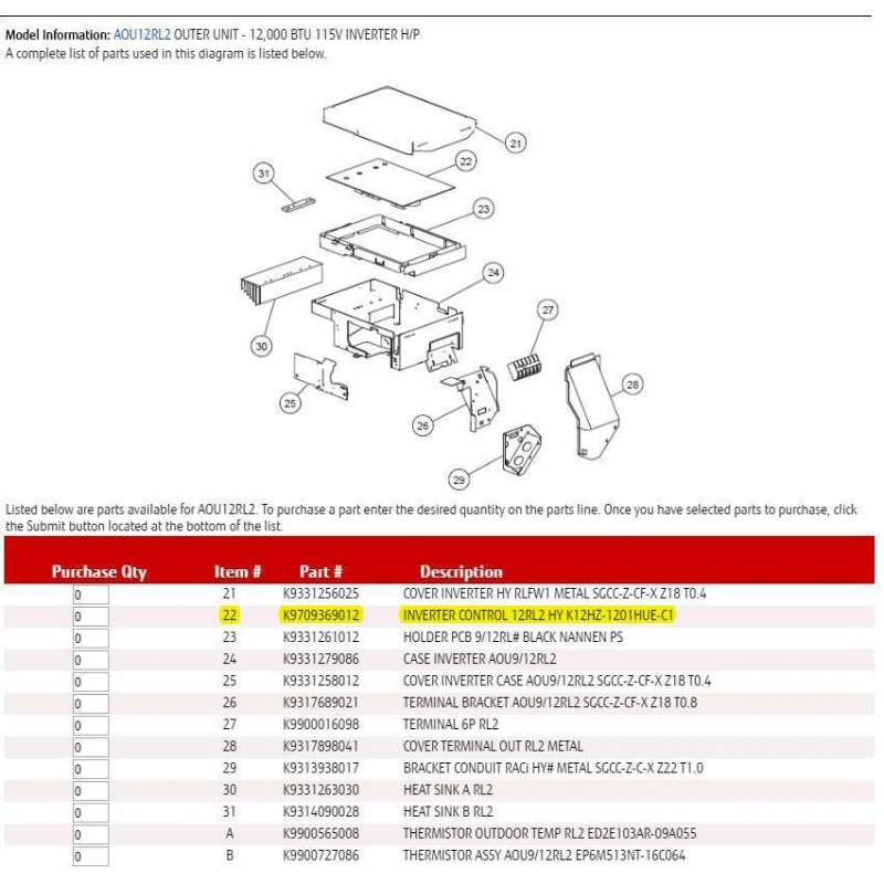 FUJITSU INVERTER CONTROL 12RL2 HY K12HZ-1201HUE-C1 - Air Conditioners R Us
